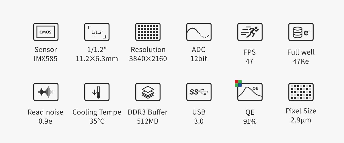 ZWO ASI 585MC-Pro USB 3.0 Cooled Colour Camera | First Light Optics