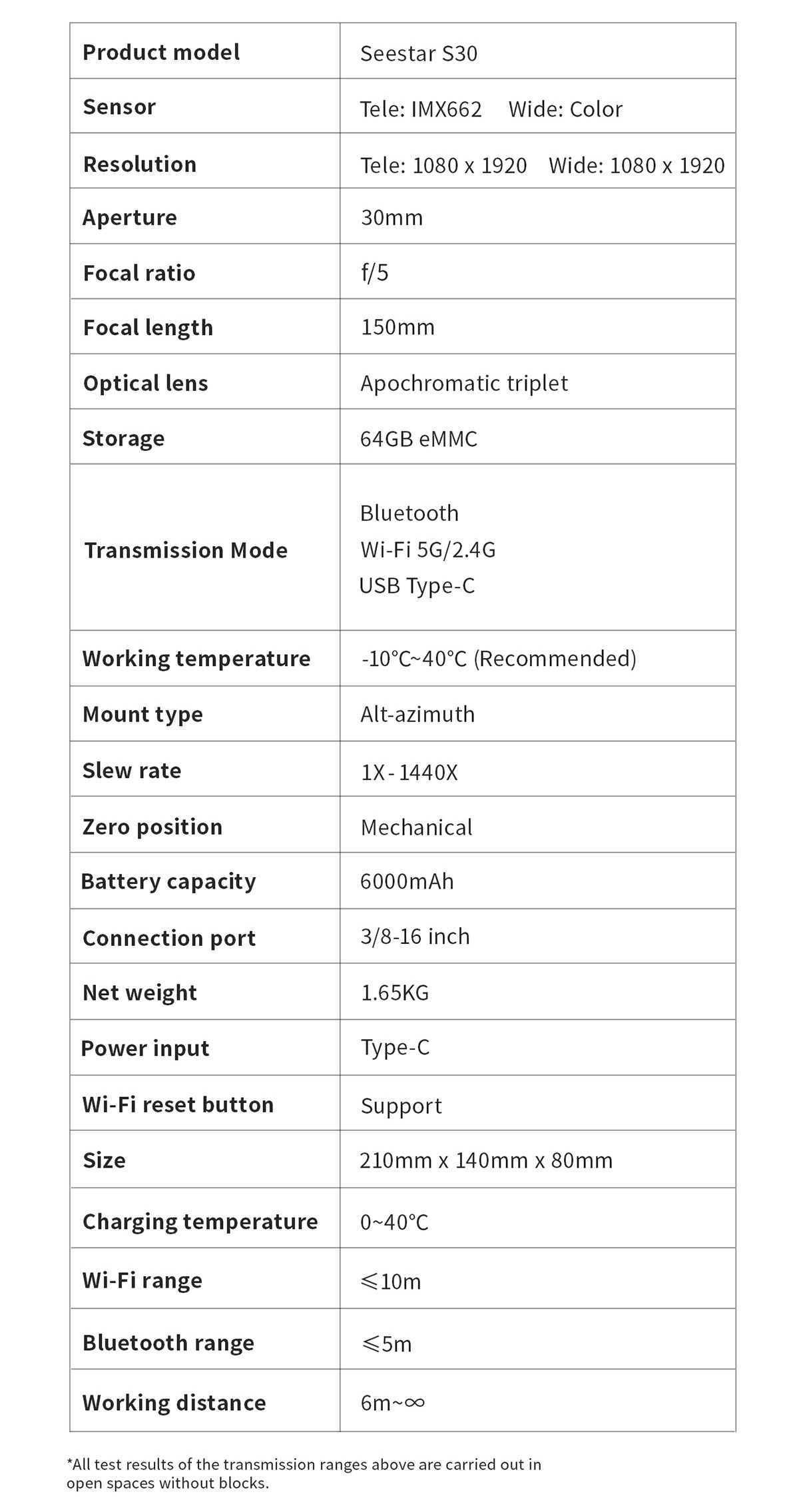 ZWO Seestar S30 All-in-One Smart APO Telescope & Tripod | First Light Optics