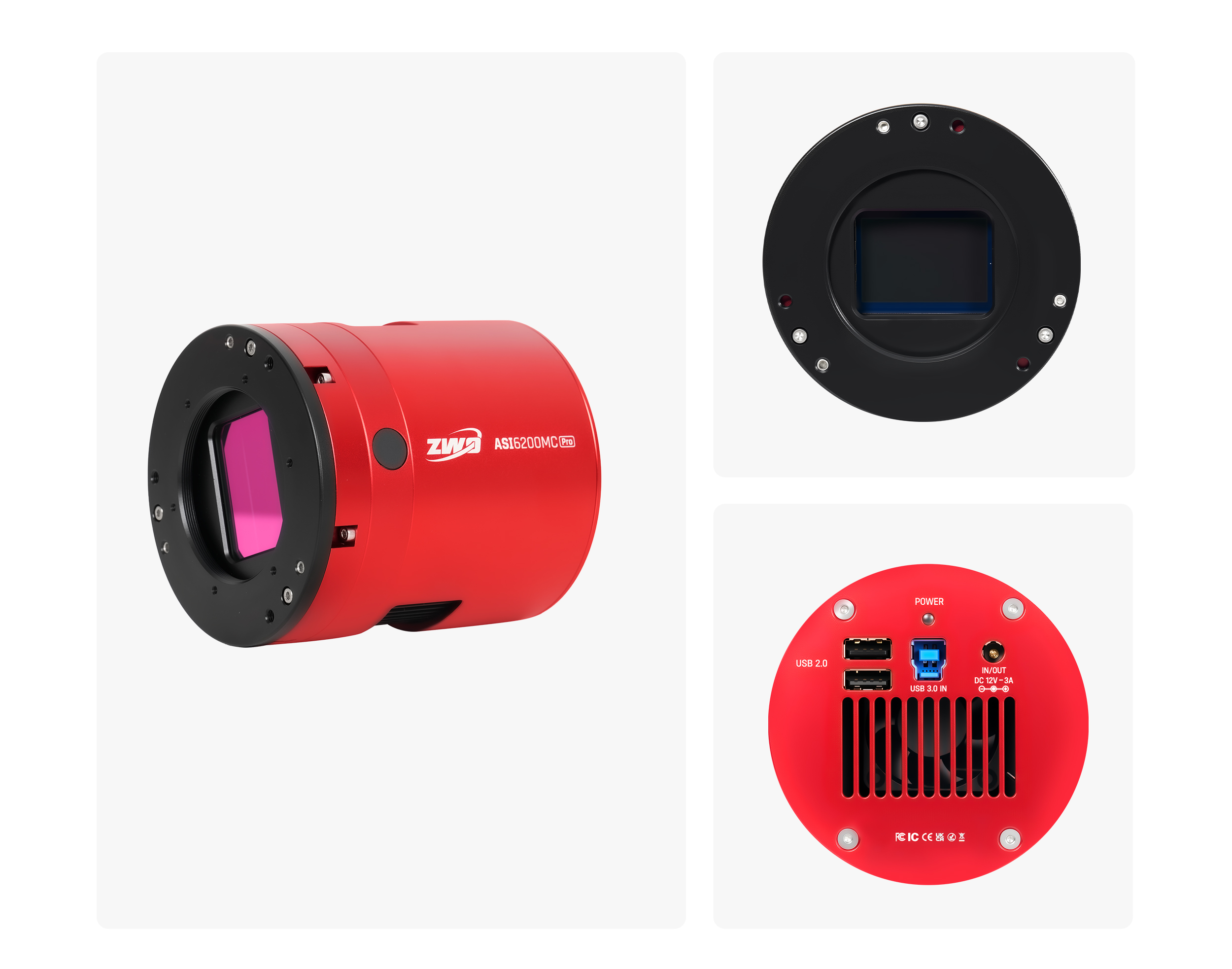 ZWO ASI 6200MM P25 Full Frame USB 3.0 Mono Cooled Camera | First Light ...