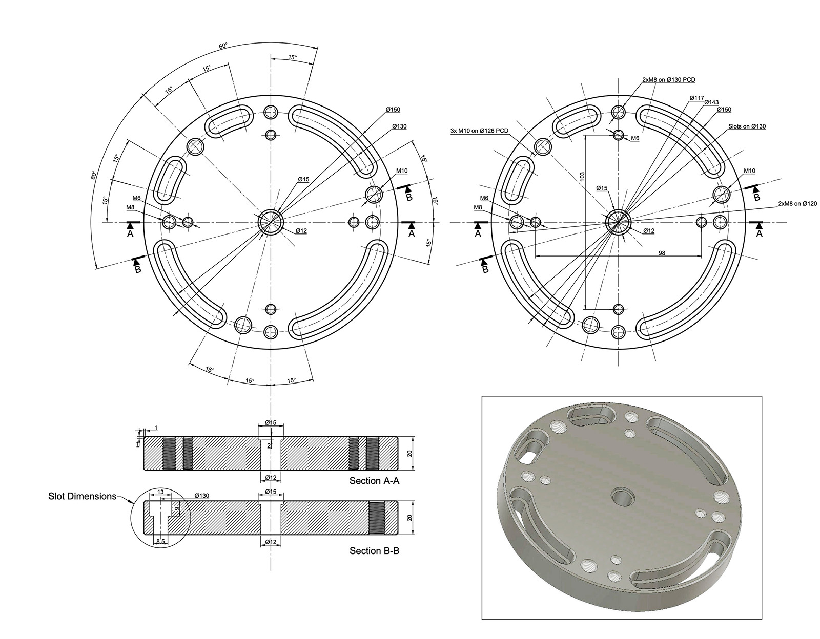 Astro Essentials Pier Plate Adapter for iOptron CEM40 / GEM45 / CEM60 ...