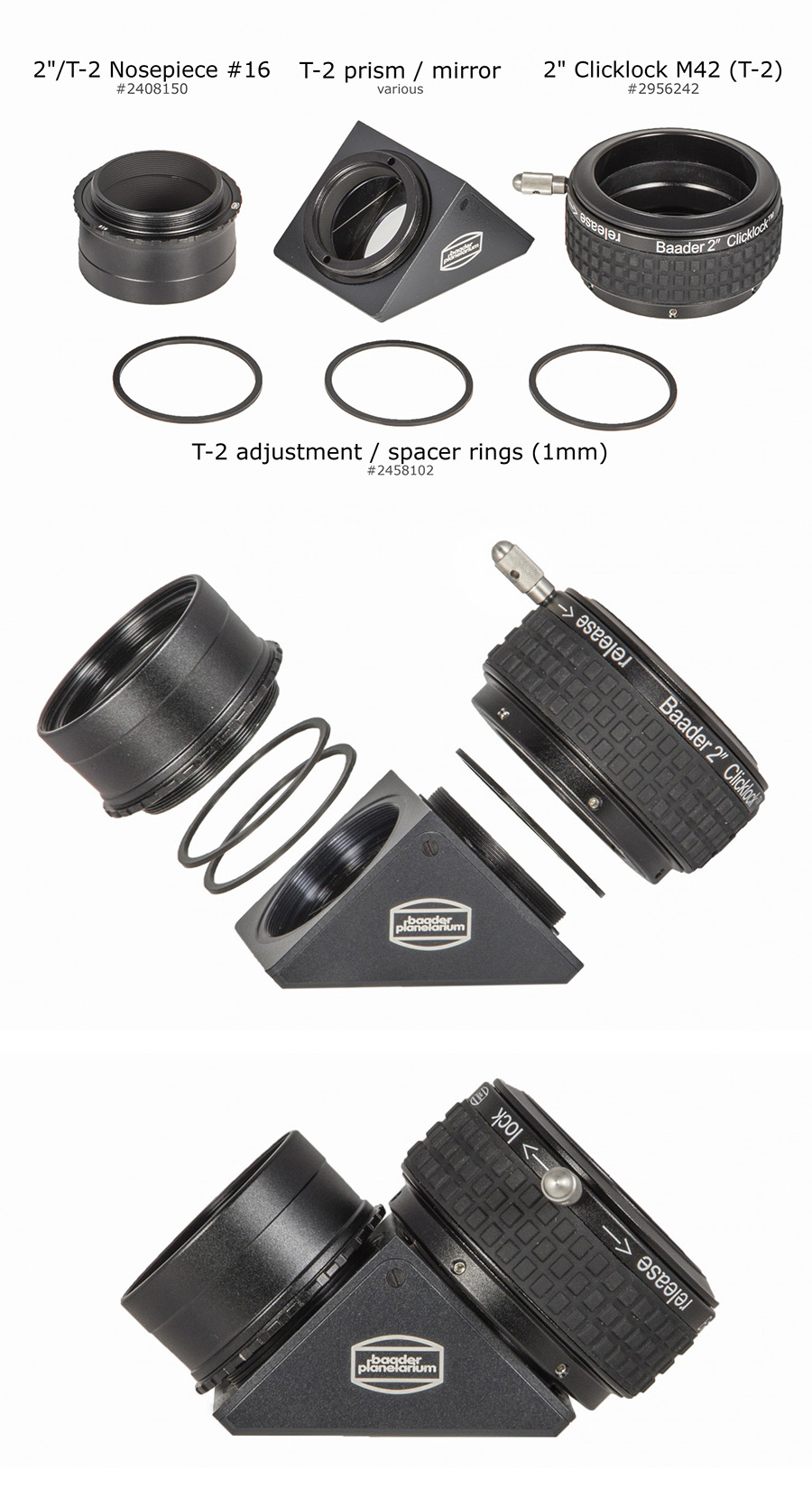 Baader T-2 Maxbright Mirror Diagonal (T-2 part #01A) | First Light Optics