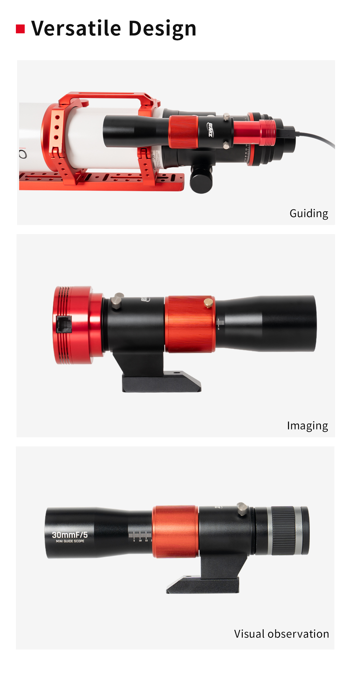 ZWO 30mm f/5 APO Mini Guide Scope | First Light Optics