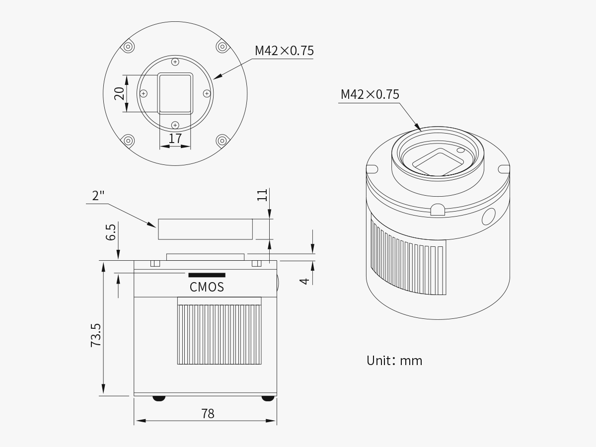 ZWO ASI 585MM-Pro USB 3.0 Cooled Mono Camera | First Light Optics