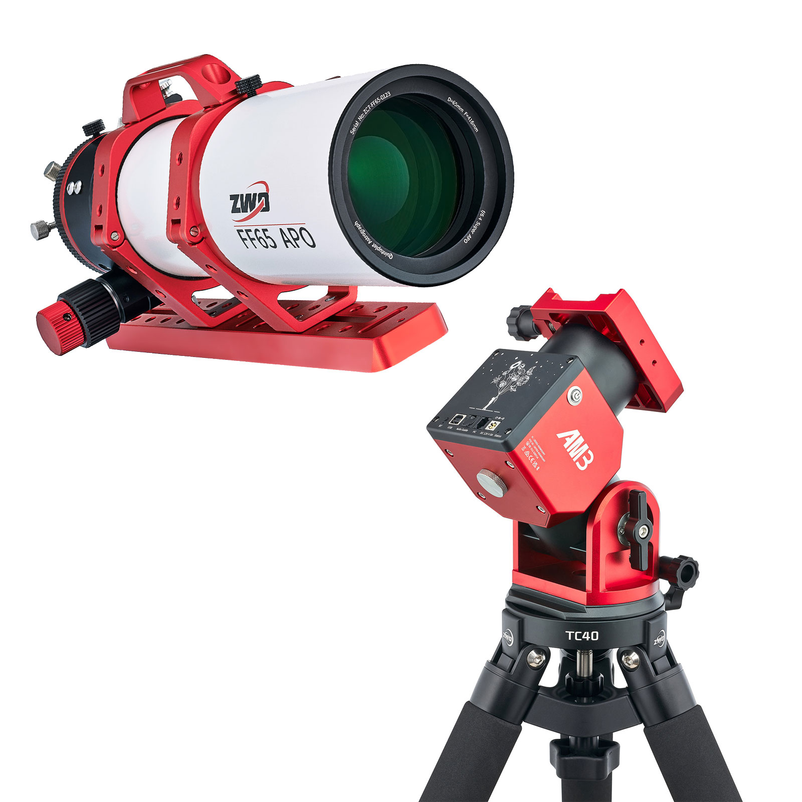 ZWO FF65 Telescope, AM3 Harmonic Drive Equatorial Mount & TC40 Tripod ...
